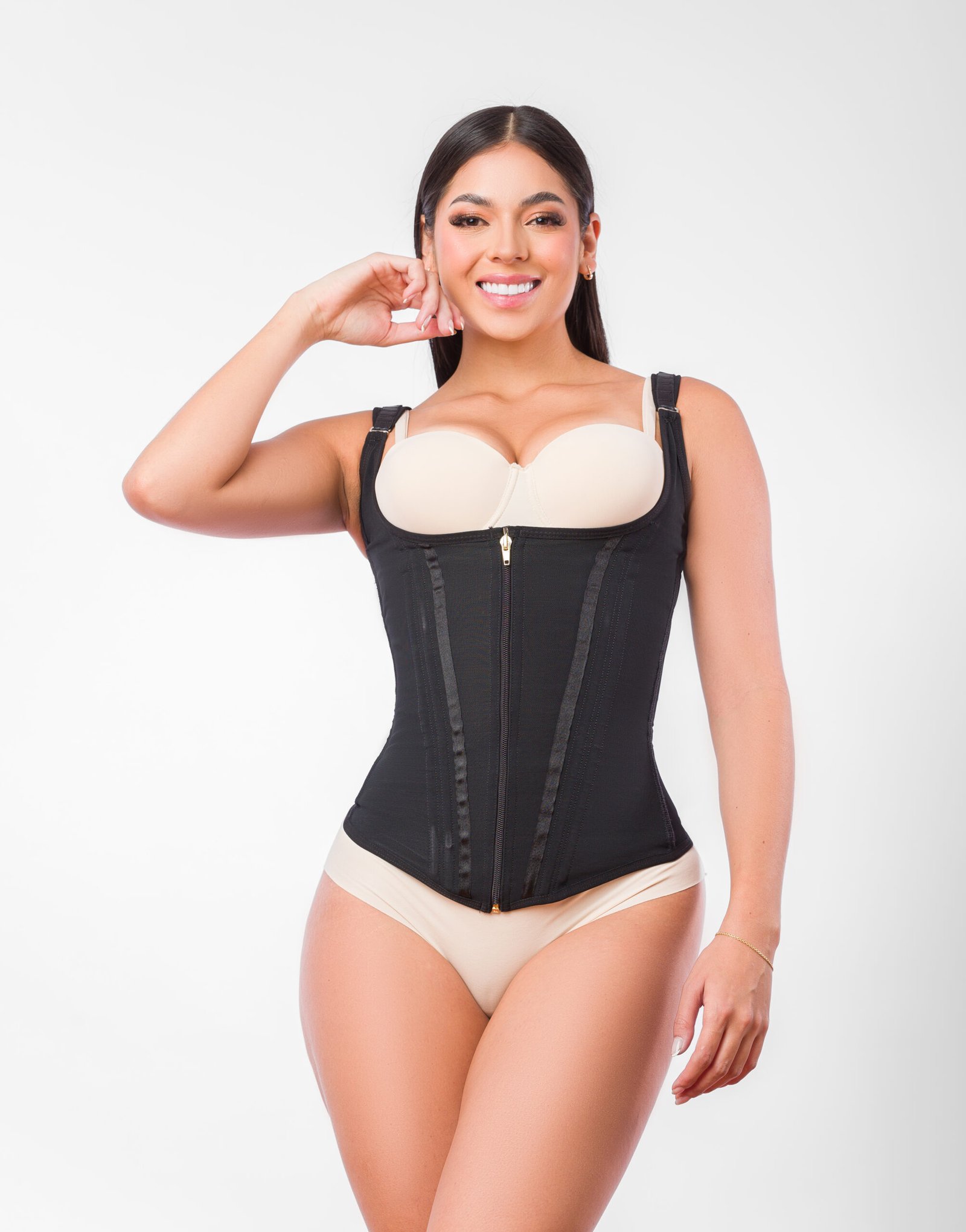 Chaleco Powernet Doble Ajuste 9 Varillas y Cremallera de Lujo - Fajas Doribell